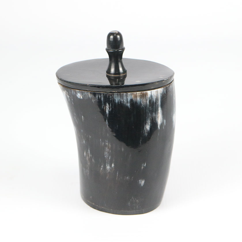 HORN CANNISTER WITH LID | Jambo Imports & Exports